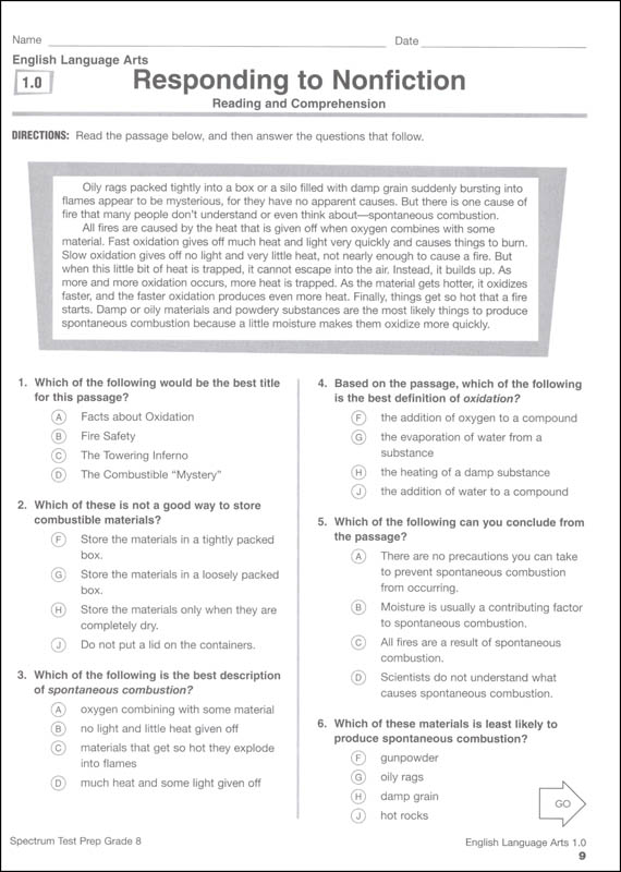Spectrum Test Preparation Grade 8 McGraw Hill 9780769686288 Spectrum Test Preparation Grade 8 McGraw Hill 9780769686288