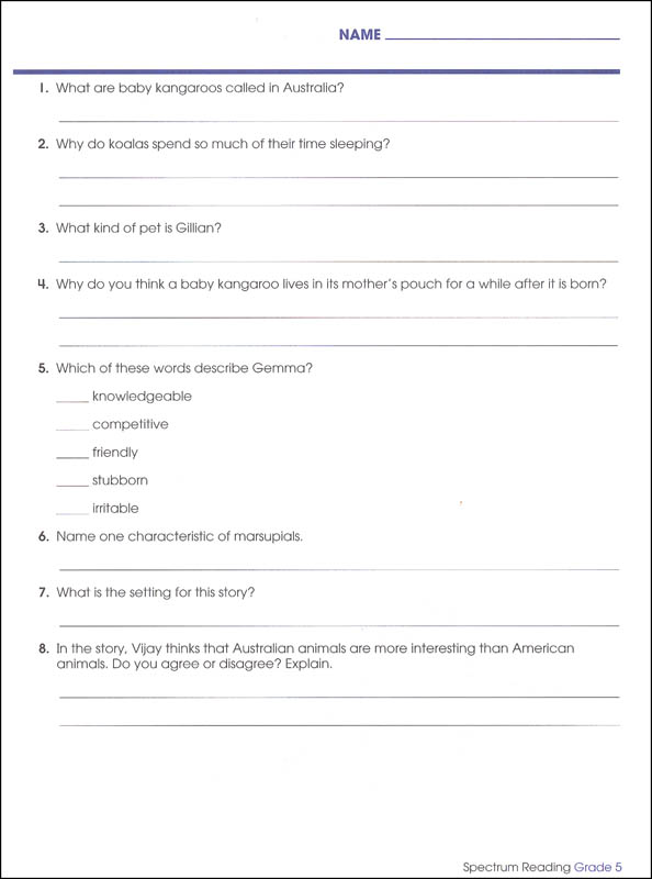 Spectrum Reading 2015 Grade 5 Spectrum 9781483812182