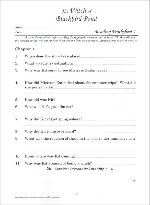 Witch of Blackbird Pond Total Language Guide | Total Language Plus