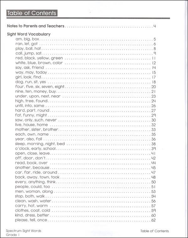 Spectrum Sight Words 2015 Grade 1 Spectrum 9781483811895 Spectrum Sight Words 2015 Grade 1 Spectrum 9781483811895