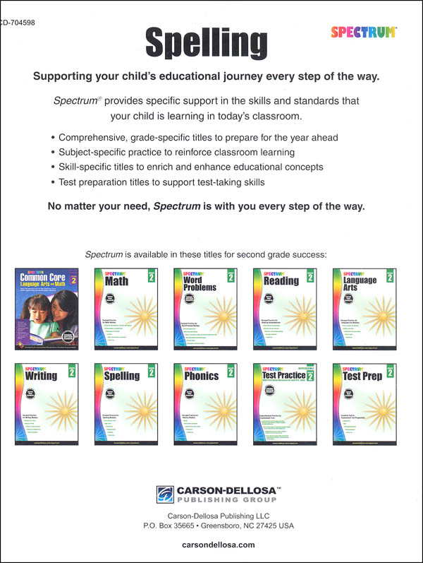Spectrum Spelling 2015 Grade 2 Spectrum 9781483811758 Spectrum Spelling 2015 Grade 2 Spectrum 9781483811758
