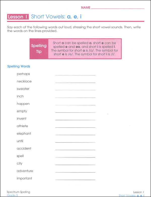 Spectrum Spelling 2015 Grade 5 Spectrum 9781483811796 Spectrum Spelling 2015 Grade 5 Spectrum 9781483811796