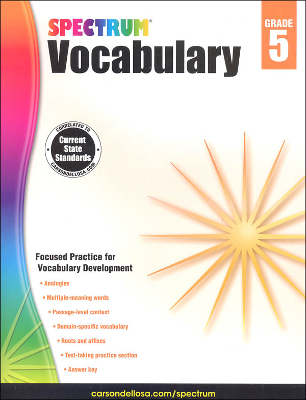 Spectrum Vocabulary 2015 Grade 5 Spectrum 9781483811932 Spectrum Vocabulary 2015 Grade 5 Spectrum 9781483811932