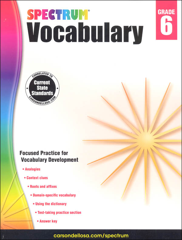 Spectrum Vocabulary 2015 Grade 6 Spectrum 9781483811949 Spectrum Vocabulary 2015 Grade 6 Spectrum 9781483811949