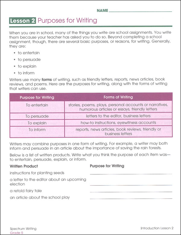 Spectrum Writing 2015 Grade 5 Spectrum 9781483812007 Spectrum Writing 2015 Grade 5 Spectrum 9781483812007
