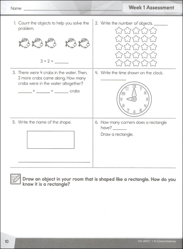 Math 4 Today Grade 1 Carson Dellosa 9781483841601