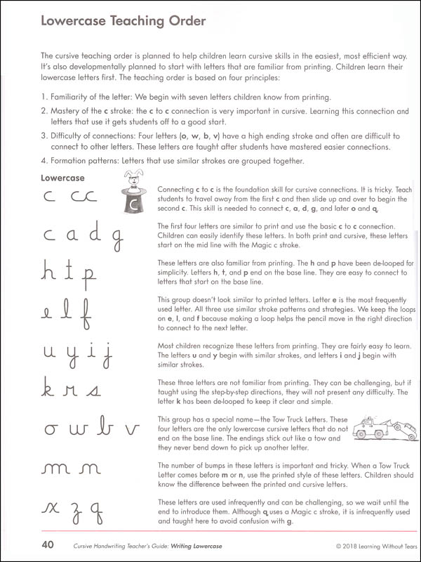 Cursive Handwriting Teacher s Guide Handwriting Without Tears 