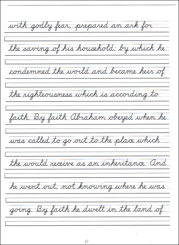 Scripture Character Writing Worksheets D Nealian Advanced Cursive 