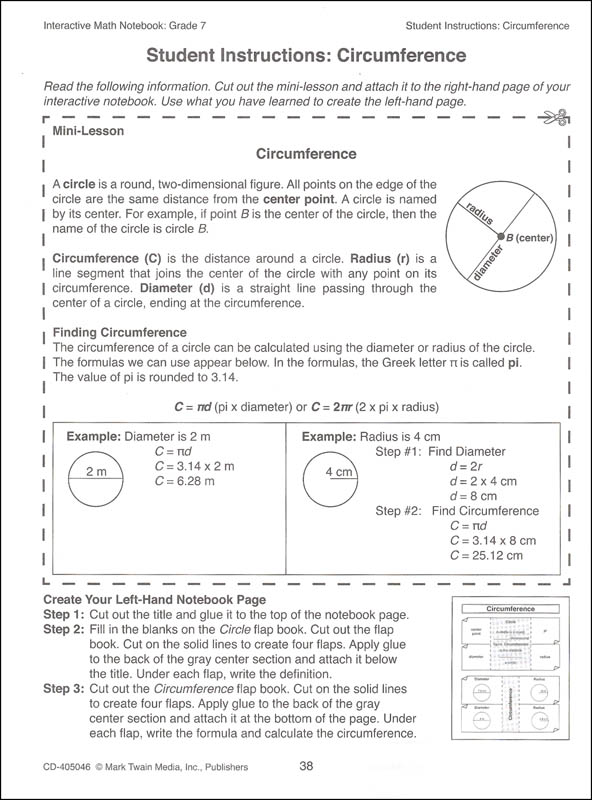 Interactive Math Notebook: Grade 7 | Mark Twain Media | 9781622238149