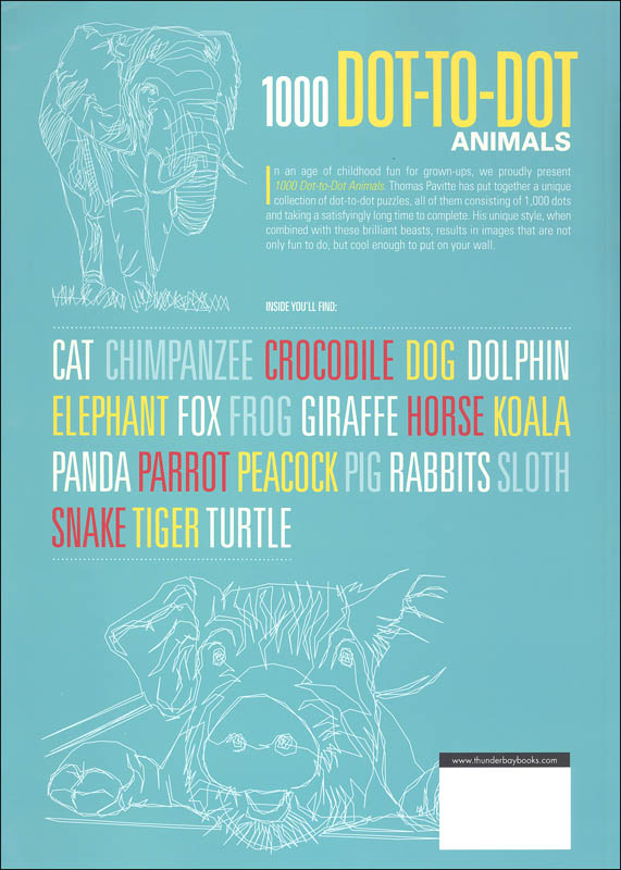 1000 Dot to Dot Animals Thunder Bay Press 9781626860858