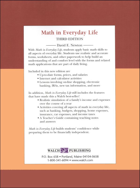 Life Skills Math Book
