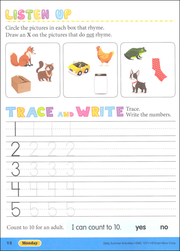 Daily Summer Activities K-1 | Evan-Moor | 9781629384832