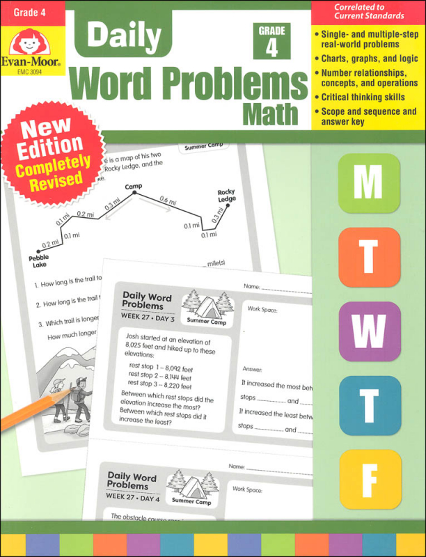 Daily Word Problems Grade 4 | Evan-Moor | 9781629388588