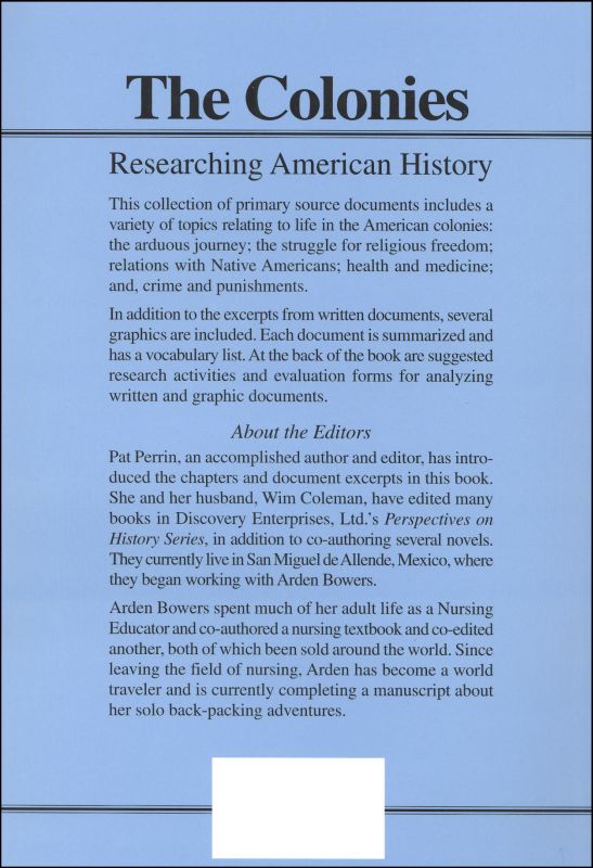 Colonies (Researching American History) | Discovery Enterprises ... Colonies (Researching American History) | Discovery Enterprises ...