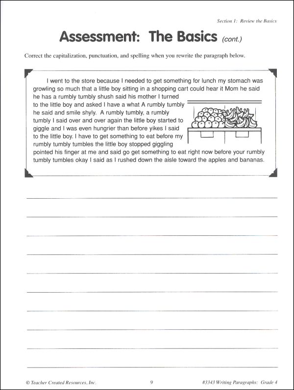 Paragraph Writing Worksheets Grade 4
