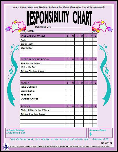 Responsibility Chart Ideas