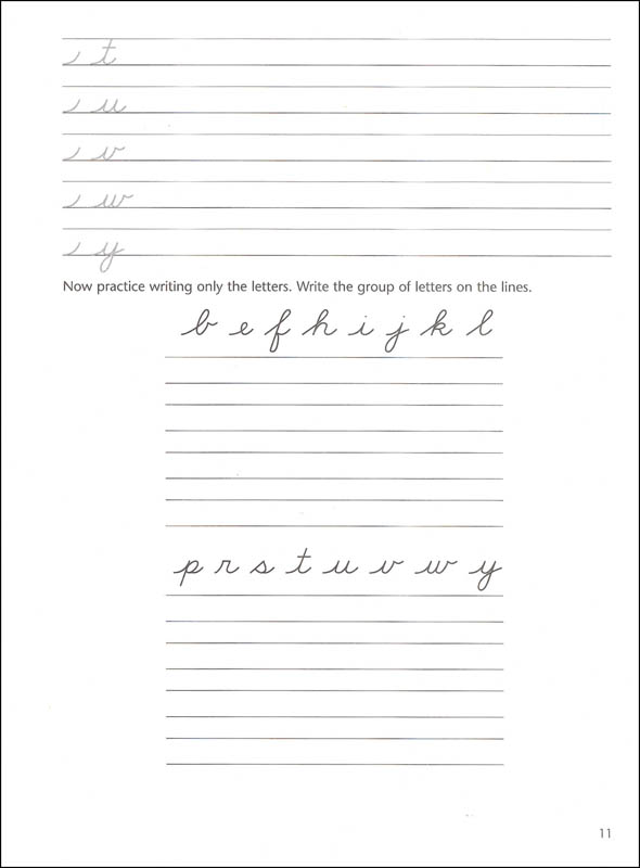 Cursive Writing Skills For Right Handed Students Educators Publishing
