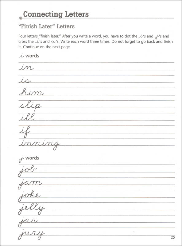 Cursive Writing Skills For Right Handed Students Educators Publishing