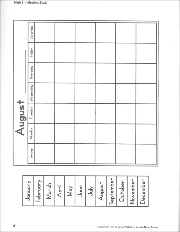 Saxon Math 2 Meeting Book Saxon Publishers 9781565770232