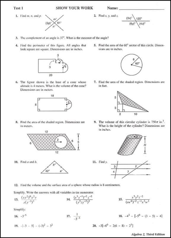 Saxon Algebra 2 Homeschool Testing Book Third Edition Saxon