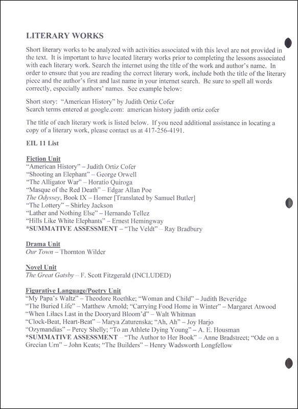 Essentials in Literature Level 11 Bundle (Textbook, Resource Book ...