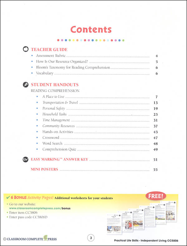Practical Life Skills: Independent Living | Classroom Complete Press ...