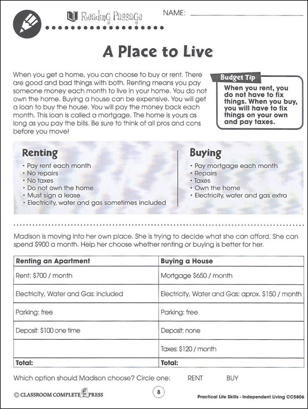 Practical Life Skills: Independent Living | Classroom Complete Press ...