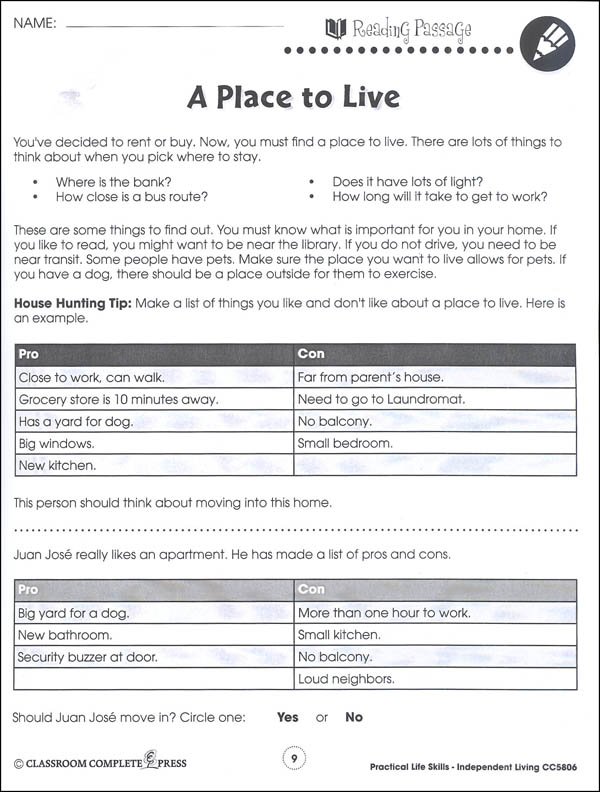 Practical Life Skills: Independent Living | Classroom Complete Press ...