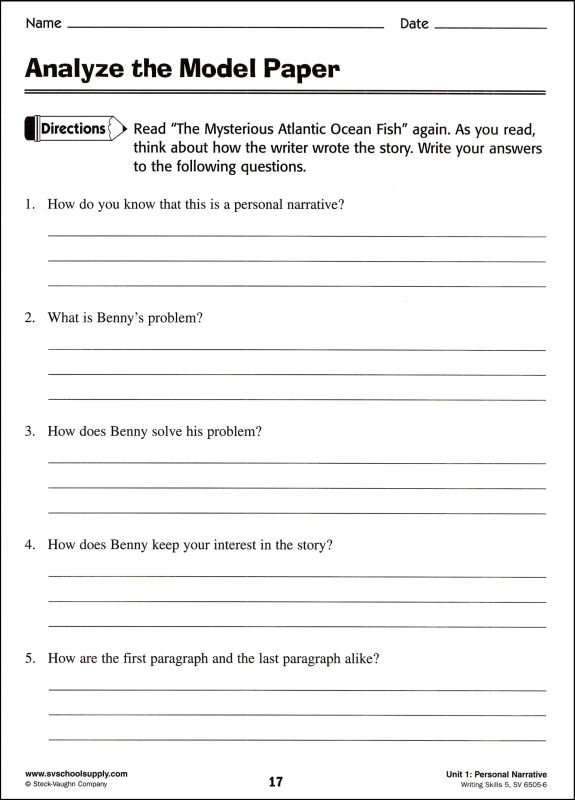 Writing Skills Grade 5 Steck Vaughn 9780739865057