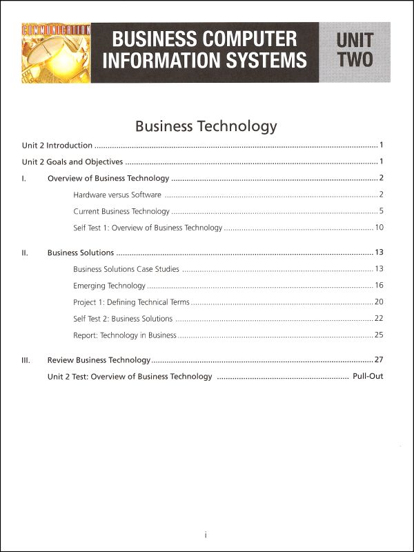 Business Computer Information Systems Course Alpha Omega Publications