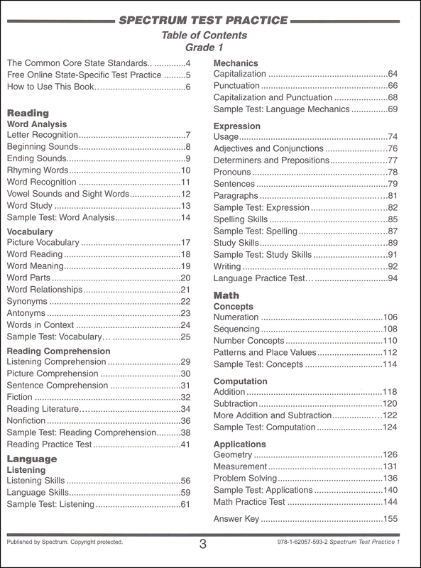Spectrum Test Practice Grade 1 | McGraw-Hill | 9781620575932