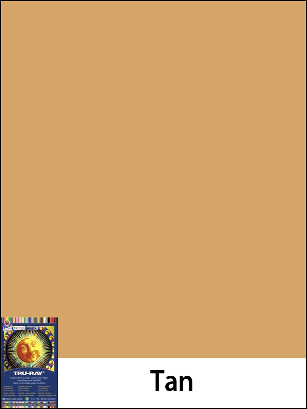 Construction Paper Fade-Resistant 9" x 12" Tan | Tru-Ray