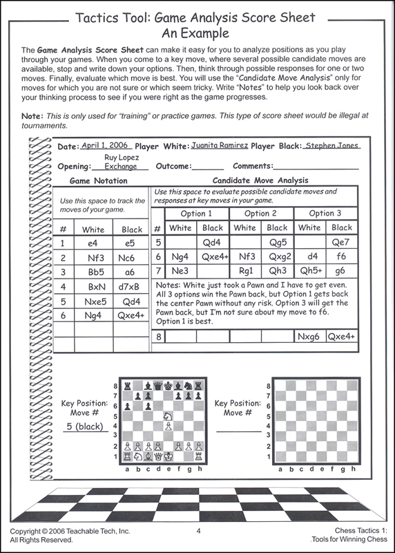 Chess Tactics 1 Workbook | Championship Chess | 9780977248933