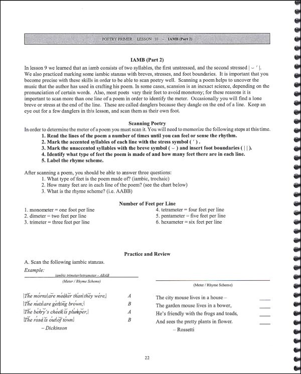 Poetry Primer (Imitation in Writing) | Logos School Materials ...