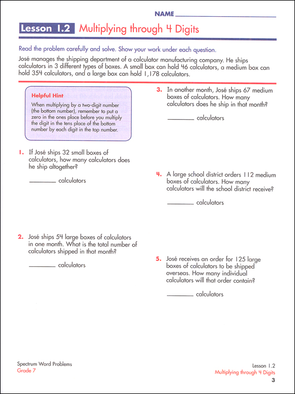 Spectrum Word Problems Grade 7 Spectrum 9781624427336 spectrum-word-problems-grade-7-spectrum-9781624427336
