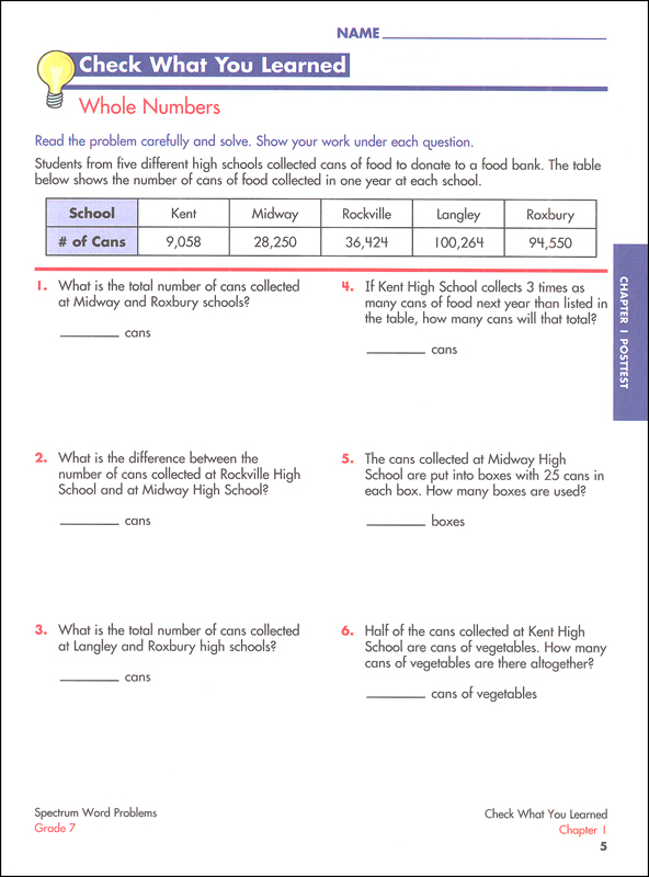 Spectrum Word Problems Grade 7 Spectrum 9781624427336 Spectrum Word Problems Grade 7 Spectrum 9781624427336