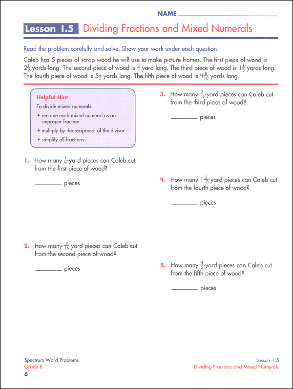 Spectrum Word Problems Grade 8 Spectrum 9781624427343 spectrum-word-problems-grade-8-spectrum-9781624427343