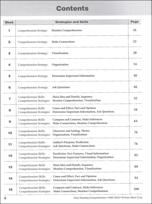 Daily Reading Comprehension Grade 5 Evan Moor 9781629384788