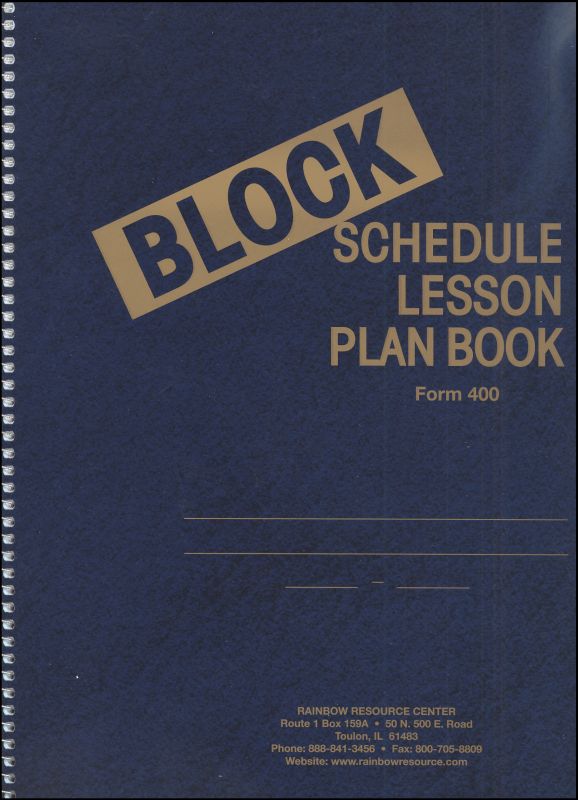 Block Schedule Lesson Plan Book Riegel Press