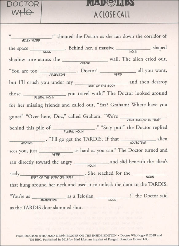 Medical Mad Libs Printable - Printable Word Searches