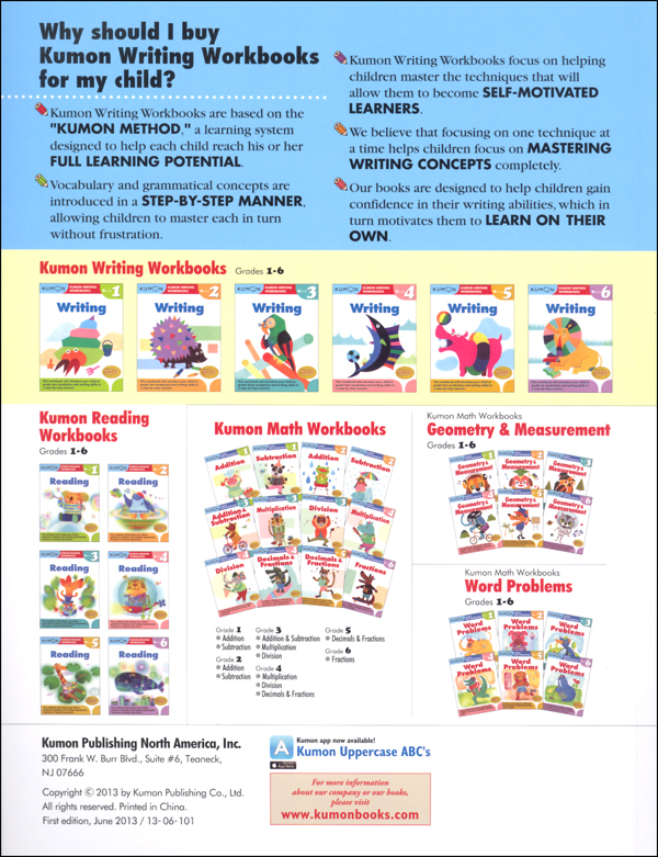 Kumon Writing Workbook Grade 3 Kumon Publishers 9781935800590
