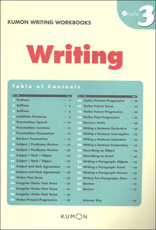 Kumon Writing Workbook Grade 3 Kumon Publishers 9781935800590