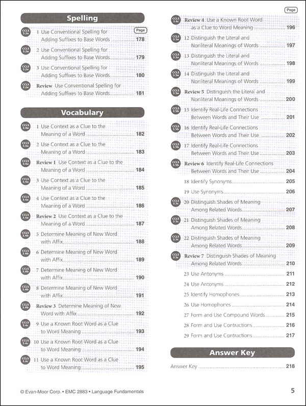 Language Fundamentals Grade 3 - Revised Edition | Evan-Moor | 9781629382197