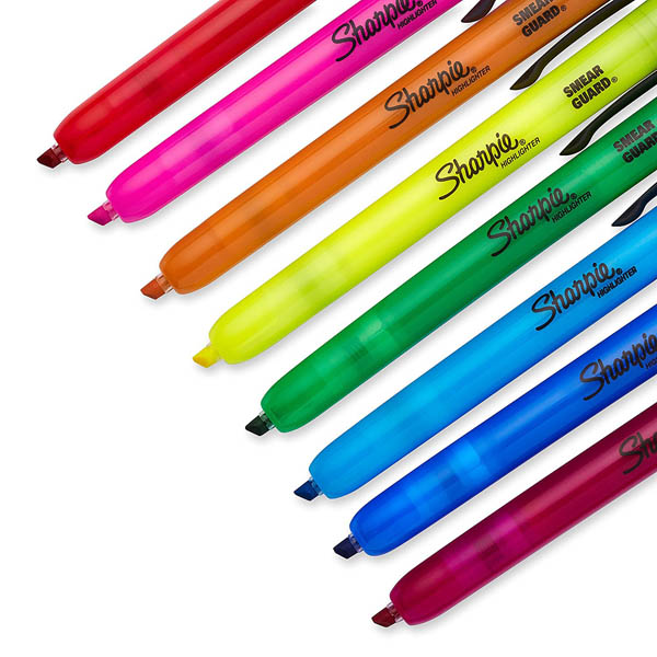 Sharpie Accent Retractable Fluorescent Highlighter Assorted 8 Pack