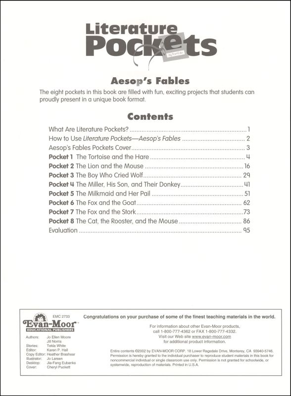 Literature Pockets - Aesop's Fables | Evan-Moor | 9781557998743