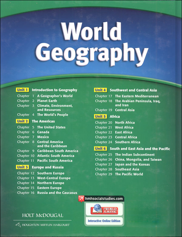 Holt McDougal World Geography Homeschool Package Holt McDougal Holt McDougal World Geography Homeschool Package Holt McDougal