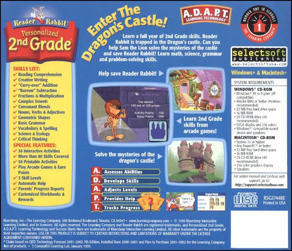 Reader Rabbit Personalized 2nd Grade CD-ROMS | The Learning Company