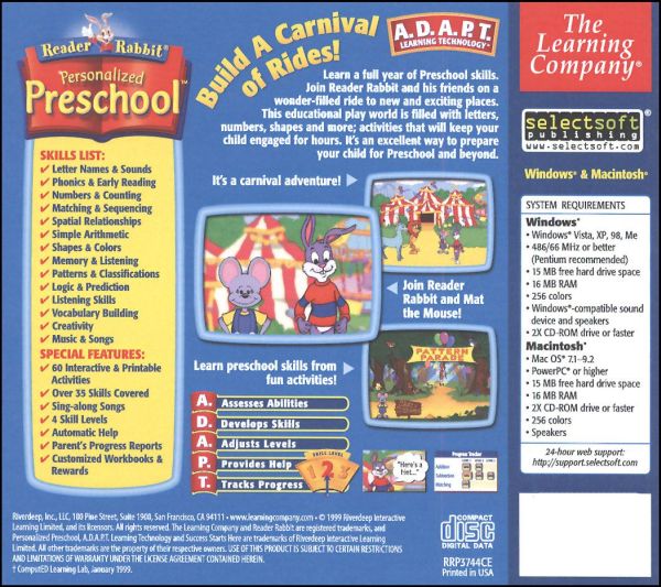 Reader Rabbit Personalized Preschool CD-ROMS | The Learning Company