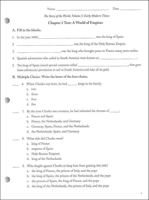 Story of the World Volume 3 Tests and Answer Key | Peace Hill Press ...