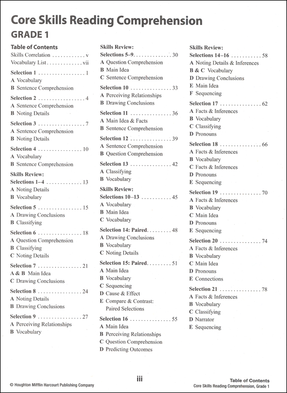 Core Skills: Reading Comprehension 2014 Grade 1 | Steck-Vaughn ... Core Skills: Reading Comprehension 2014 Grade 1 | Steck-Vaughn ...